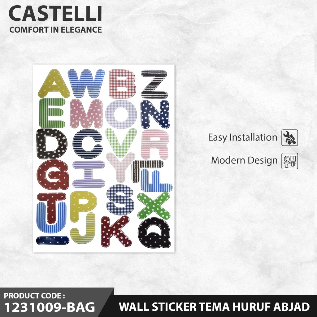 Jual Sticker Dinding Castelli Wall Sticker Tema Huruf Abjad - 1231009 ...