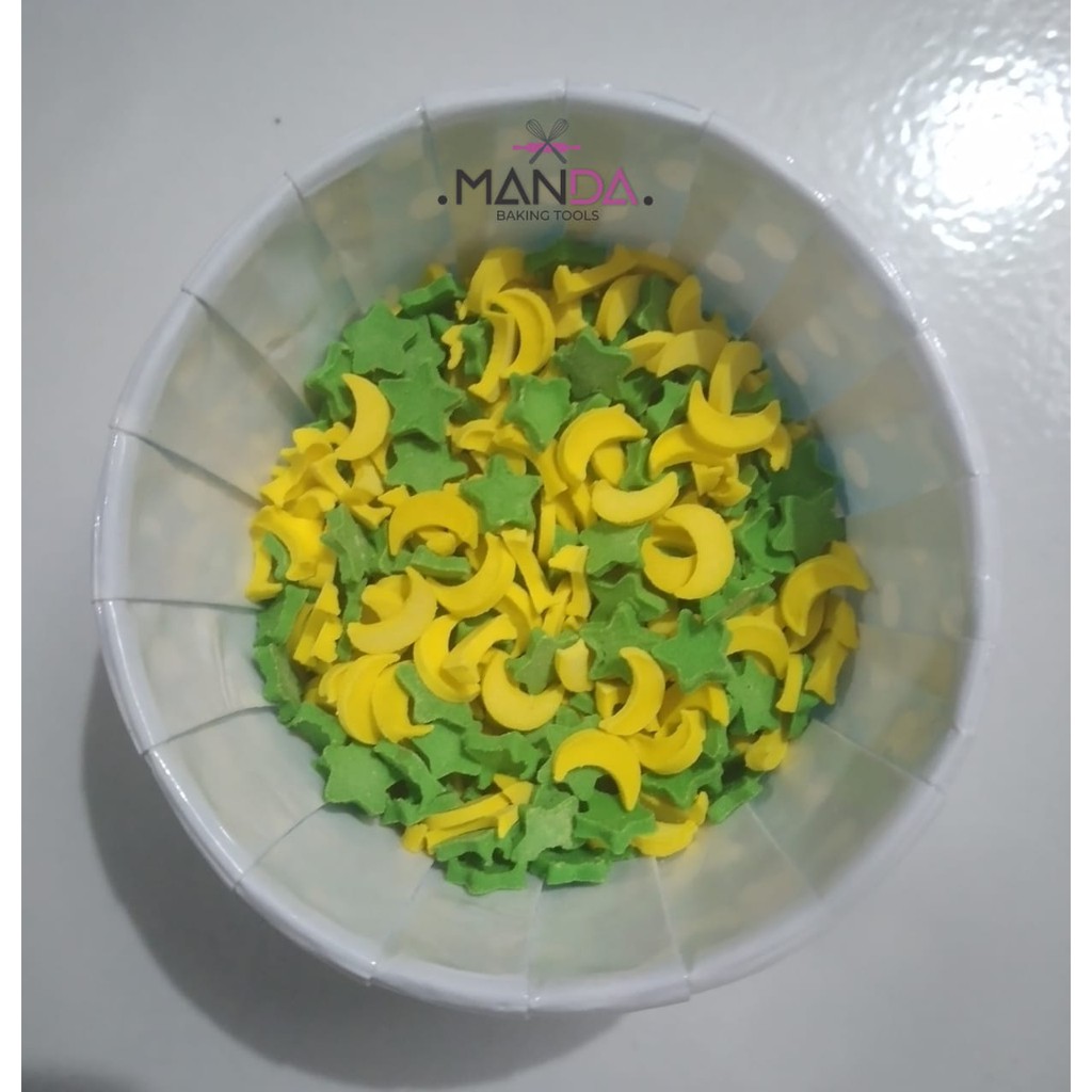 Jual Sprinkel springkel gumpaste bulan bintang hiasan kue tart cupcake ...