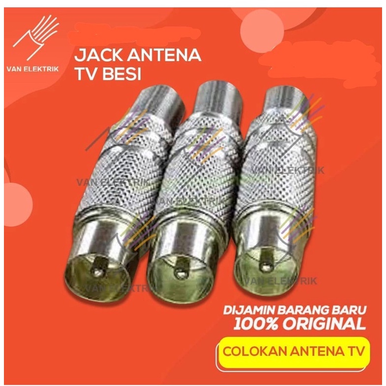 Jual jack antena tv besi jantan / jack tv besi / colokan antena tv ...