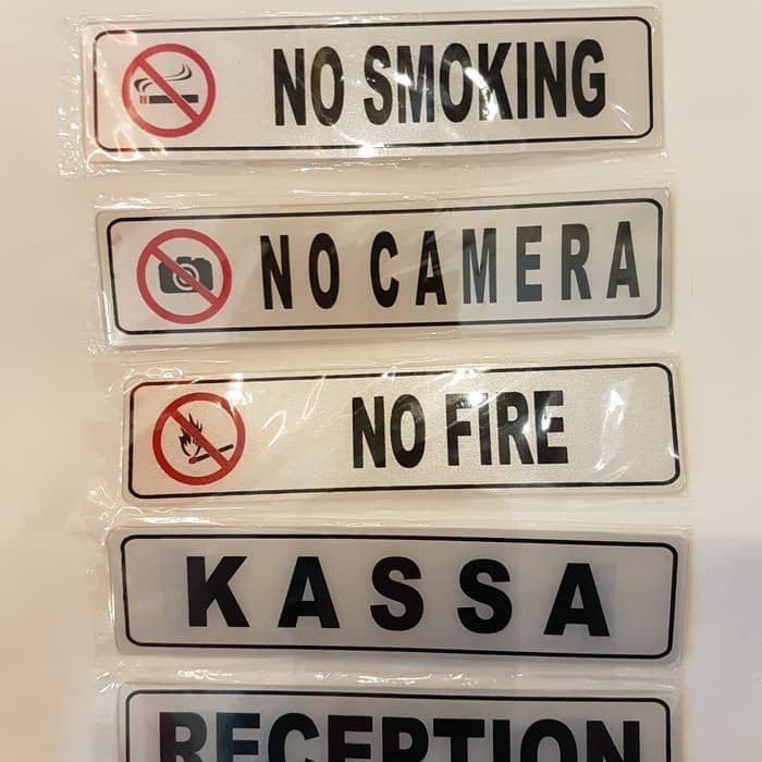 Jual SIGN AKRILIK K3 SAFETY SMOKING/NO CAMERA/NO FIRE/ KASSA/RECEPTION ...