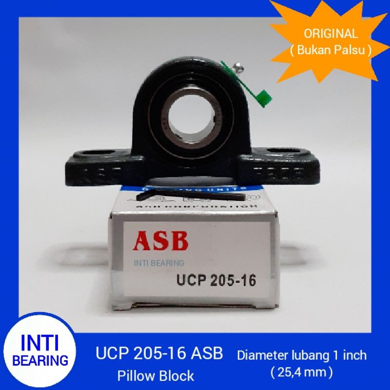 Jual PILLOW BLOCK UCP 205-16 ASB ASLI UNTUK AS 1 INCH 25,4 MM BEARING DUDUK 205 ORIGINAL LAHER ...