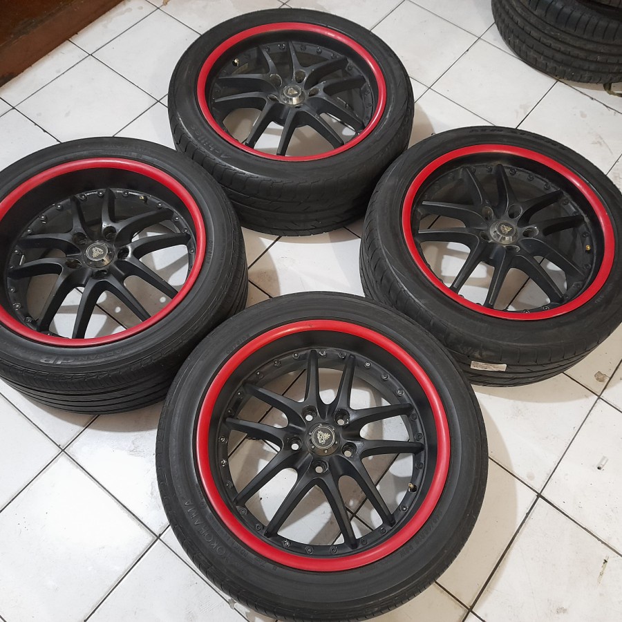 Jual velg racing ring 18 murah kondisi second pcd 5x114 warna hitam ...