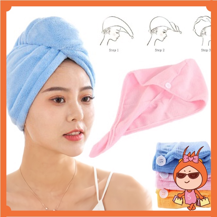 Jual Reseller Welcome - H858 Handuk Pengering Rambut Berkancing ...