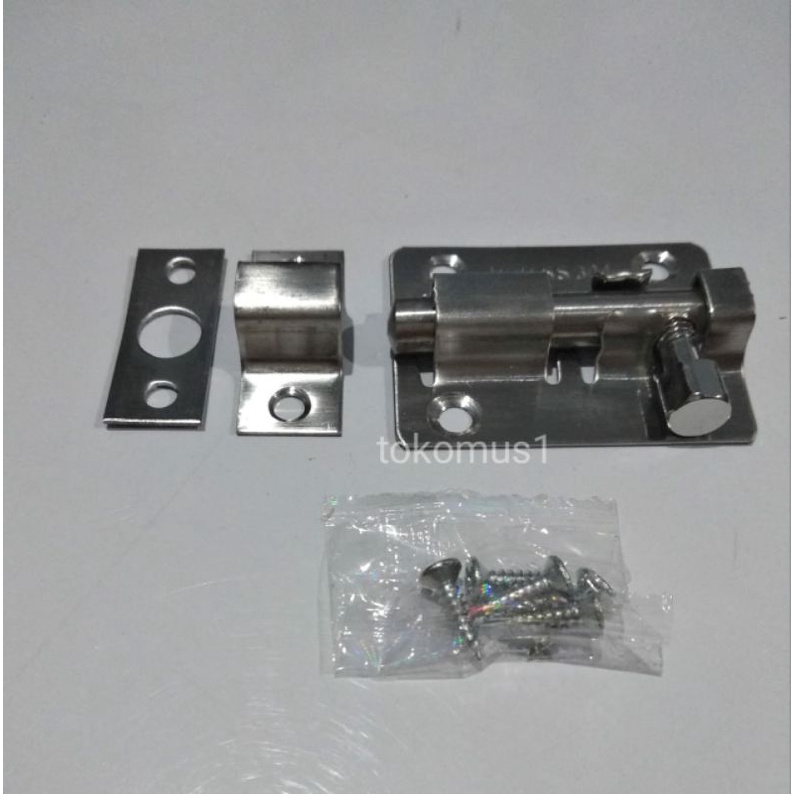 Jual TERMURAH Grendel Stainless Stanlis Besi Tebal Selot Pintu Selot ...