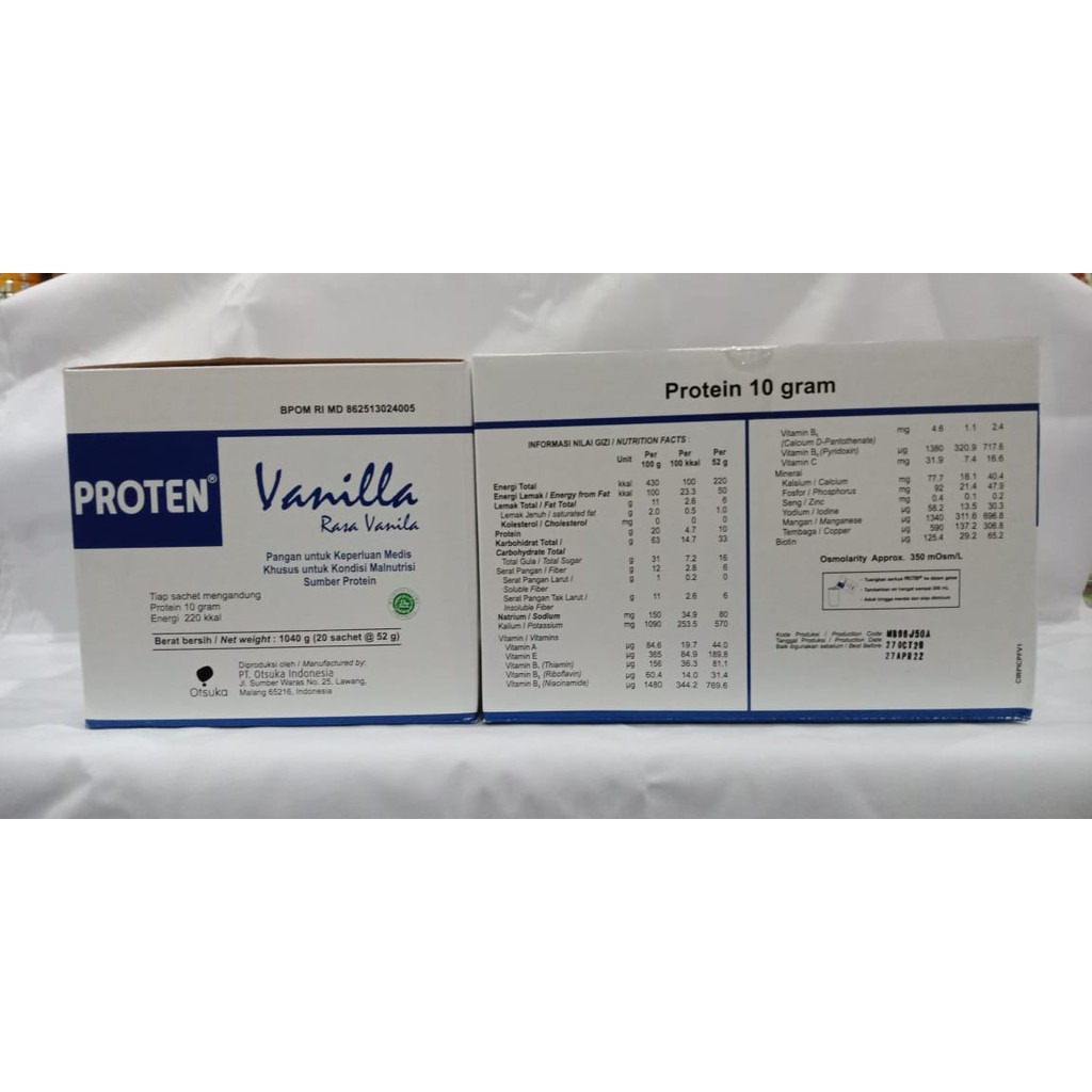 Jual Proten Vanila 1040g (20 Saset @52g) | Shopee Indonesia