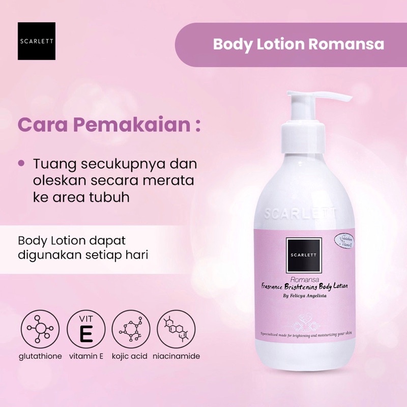Jual SCARLETT WHITENING Body Lotion Series - Romansa | Fantasia ...