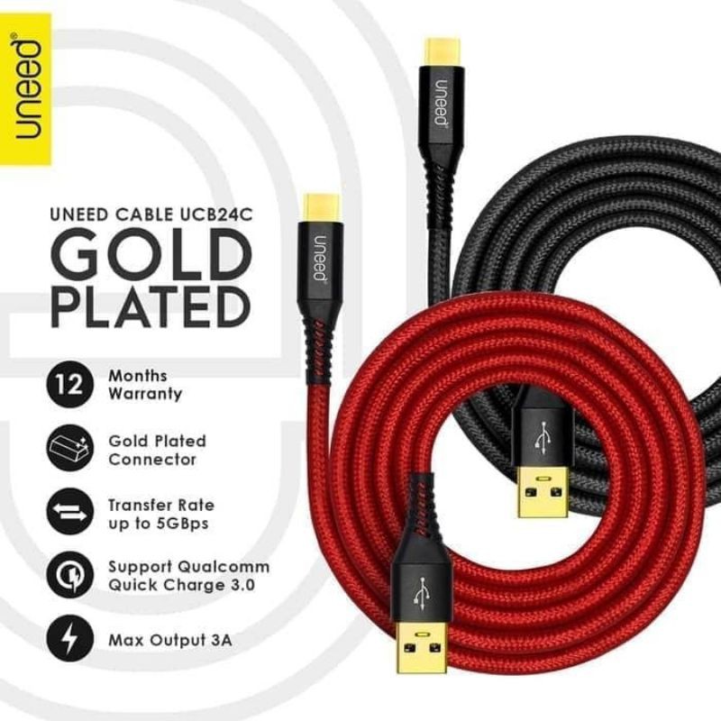 Jual UNEED Kabel Charger Data USB Type C UCB24C 3A | Shopee Indonesia