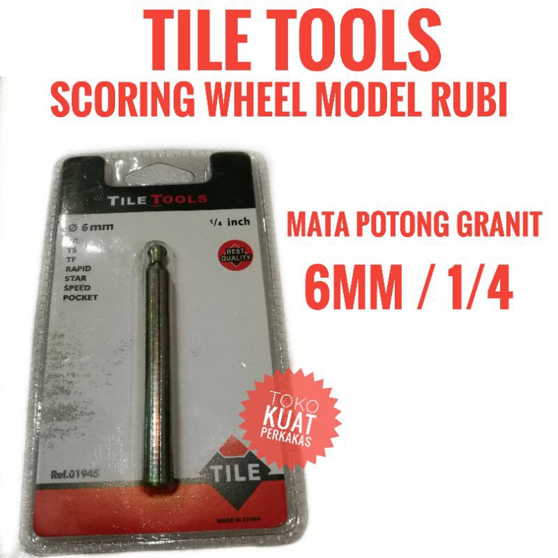 Jual Tile Tools scoring wheel mata potong granit model Rubi 6mm / 1/4 ...