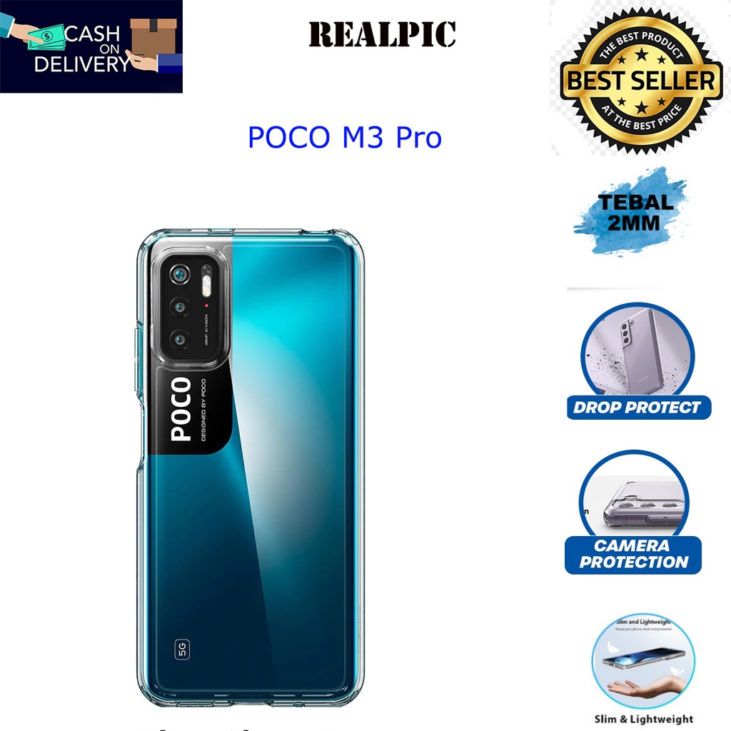 Jual Case Xiaomi POCO M3 Pro Casing Clear HD KETEBALAN 2MM BENING ...