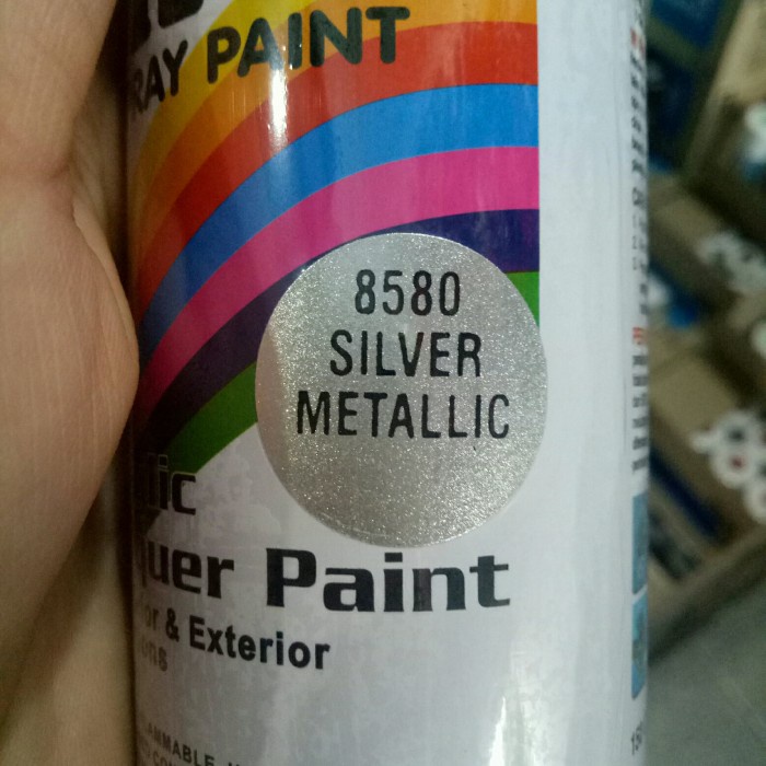 Jual Pilok Pilox Cat Semprot Diton Silver Metallic Silver kilap 8580 ...