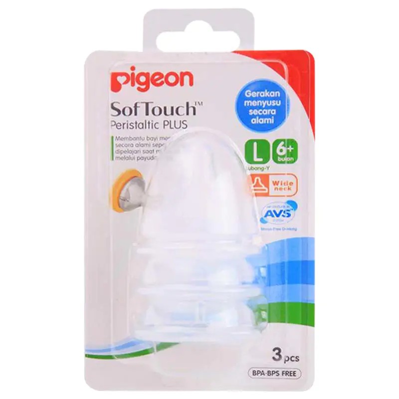 Jual [DOT WN3] PIGEON Nipple Wide Neck Soft Touch Peristaltic Plus isi 3 - Dot Bayi | Shopee ...