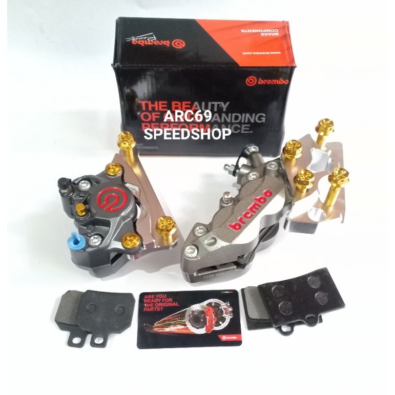 Jual Paket Kaliper Set Depan Big pot Belakang 2 piston + Baut + Breket Nmax Lama Disc Standar ...