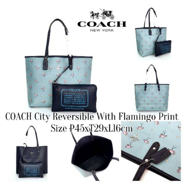 Jual COACH City Reversible with Flamingo Print | Shopee Indonesia