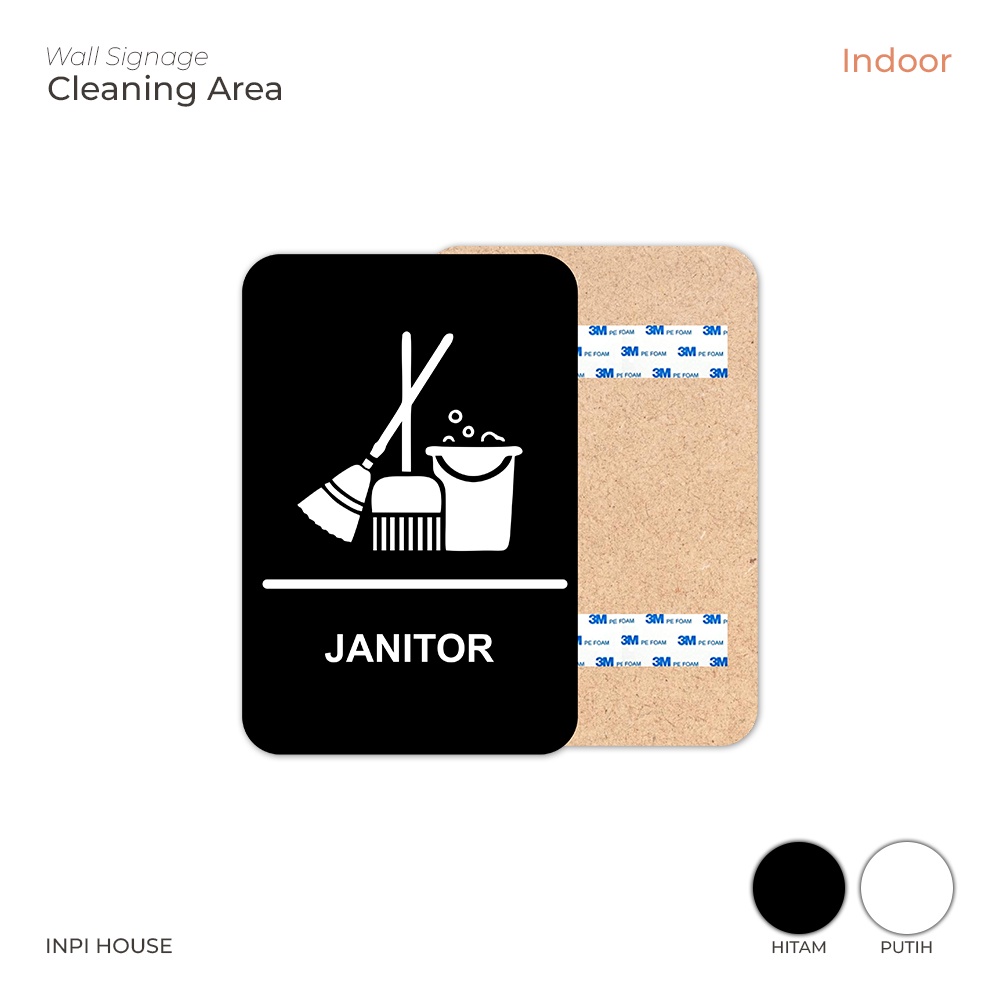 Jual papan tanda ruang janitor sign - Hitam Putih | Shopee Indonesia