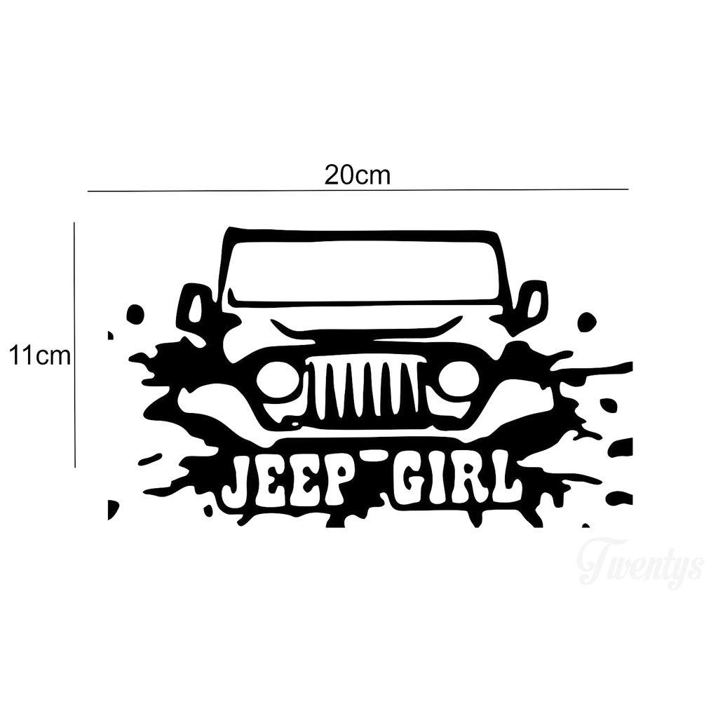 Jual STIKER JEEP GIRL CUTTING STICKER VINYL DECAL | Shopee Indonesia