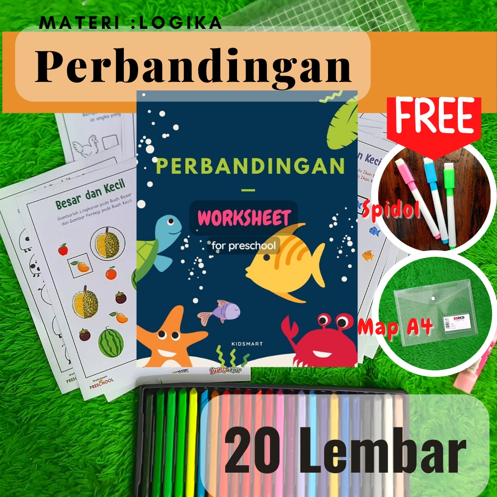 Jual KERTAS BESAR A4 Worksheet Anak 2 3 4 5 6 Tahun Aktivitas ...