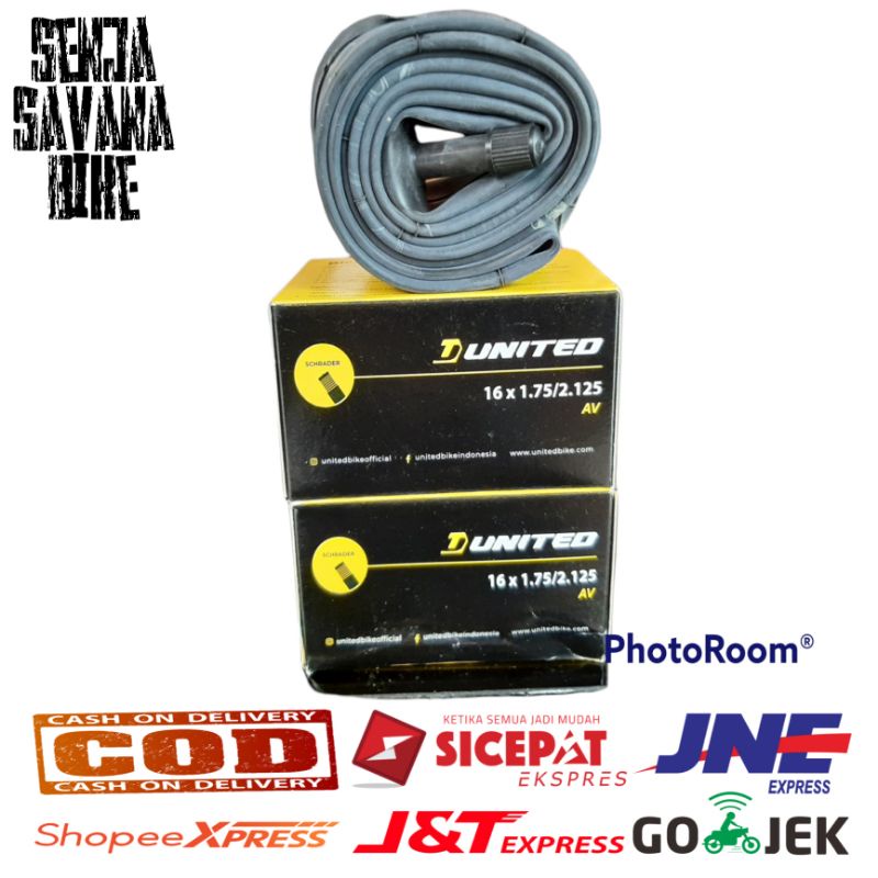 Jual Ban dalam sepeda lipat seli ukuran 16 x 1.75/2.125 schrader valve AV UNITED pentil besar ...