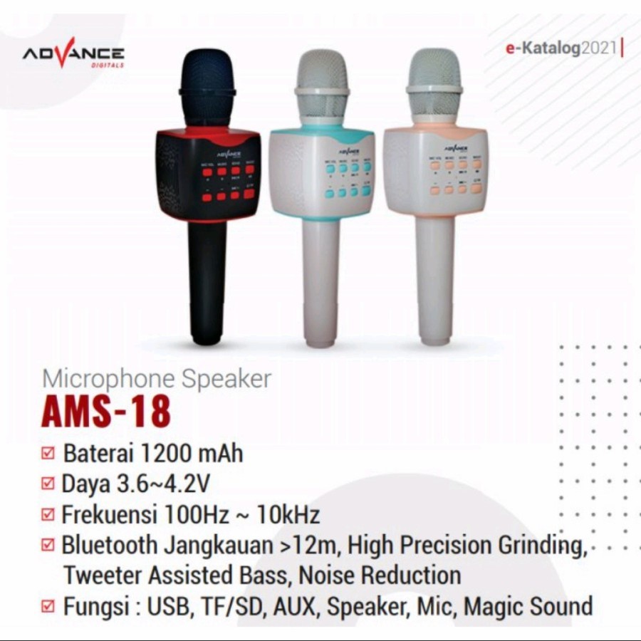 Jual Mic Speaker Advance AMS-18 Bluetooth Portable / Speaker Mic ...