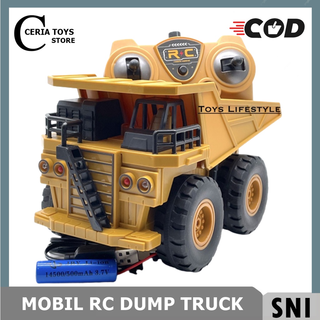 Jual RC DUMP TRUCK KONSTRUKSI TAMBANG REMOTE CONTROL / MAINAN MOBIL RC RIGID DUMP TRUCK / MOBIL ...