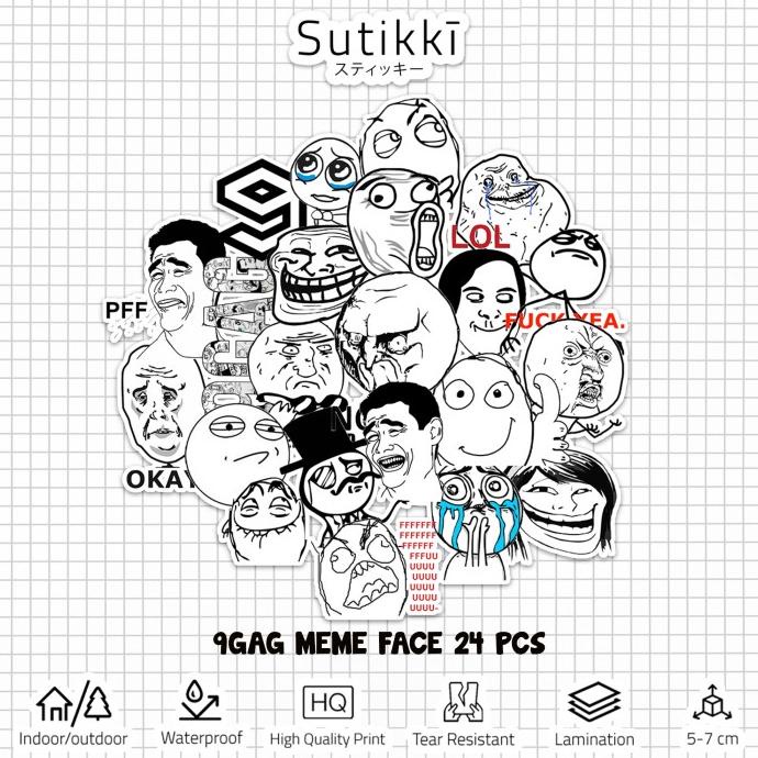 Jual Sticker Pack Logo 9gag Meme Face 9 gag Trollface Troll Stiker Laptop sukik90 Ayo Beli ...