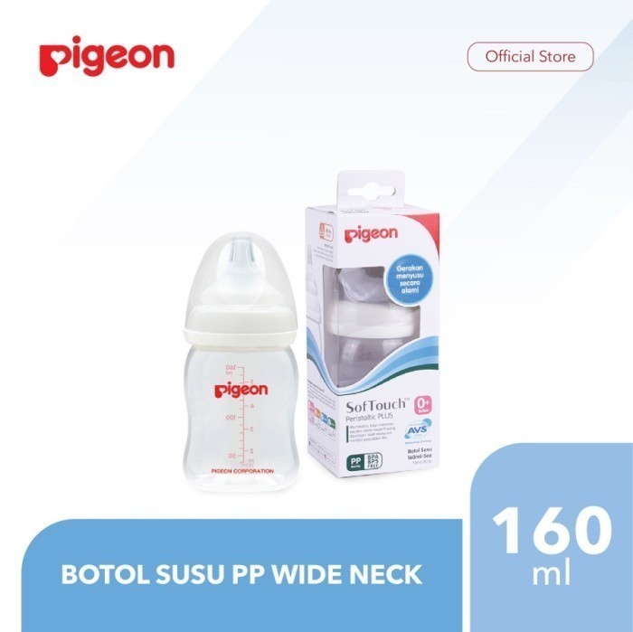 Jual Pigeon Botol Susu Wide Neck 160ml Nipple Peristaltic Plus Anti Kolik Dot Bayi Anti Colic ...