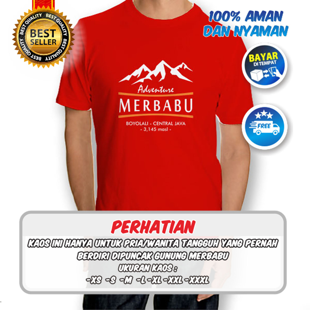 Jual Kaos Gunung MERBABU Pendaki Pria Wanita Terbaru - MDPL - Outdoor ...