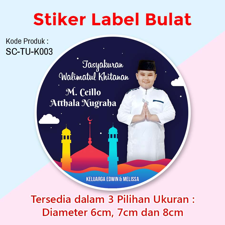 Jual STIKER LABEL KHITANAN ANAK TUMPENG MINI SOUVENIR KHITAN STICKER ...