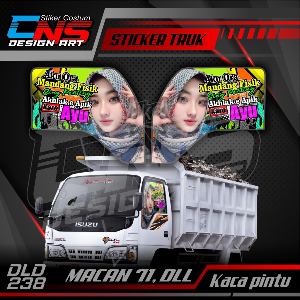Jual Stiker Kaca Pintu Depan Truk ISUZU MACAN Custom Foto Cewek Cantik ...
