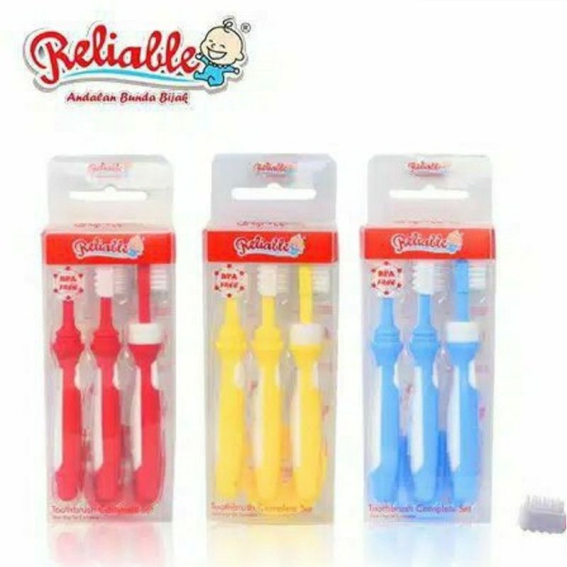 Jual Sikat Gigi Complete Set Baby / Sikat Gigi Bayi Reliable 3 Step BPA ...