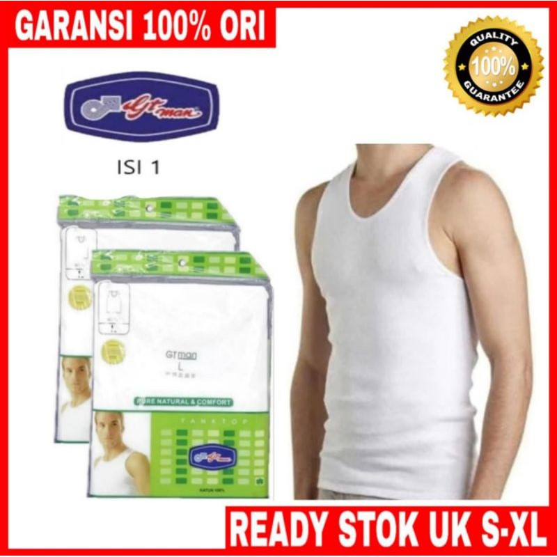 Jual ISI 1 PCS KAOS DALAM PRIA TANK TOP PUTIH GT MAN GTT 01- TANK TOP ...