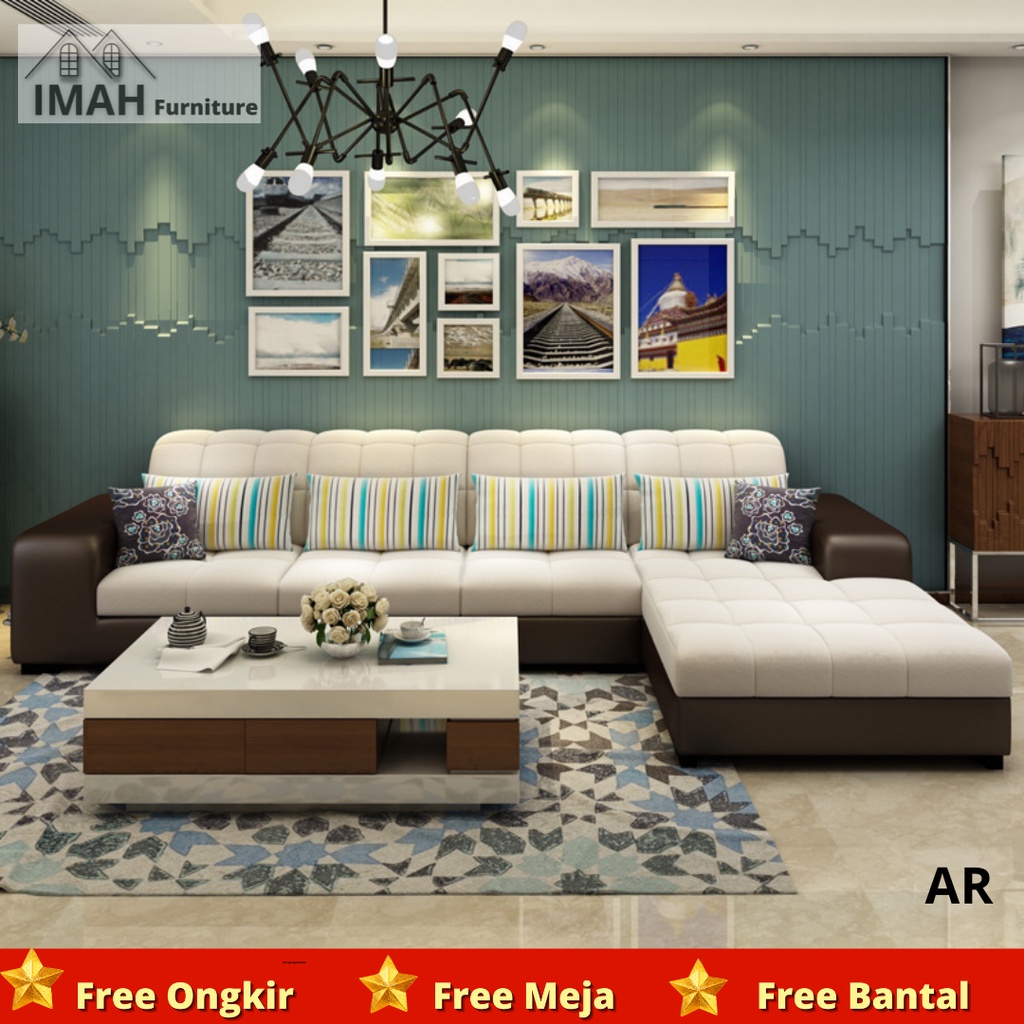 Jual SOFA MINIMALIS MEWAH MODERN L SHAPE CUSTOME | Shopee Indonesia