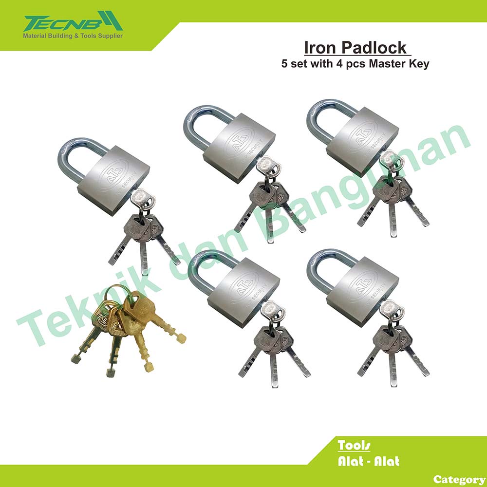 Jual Iron Padlock / Gembok Besi 5 set with Master Key (60mm) | Shopee ...