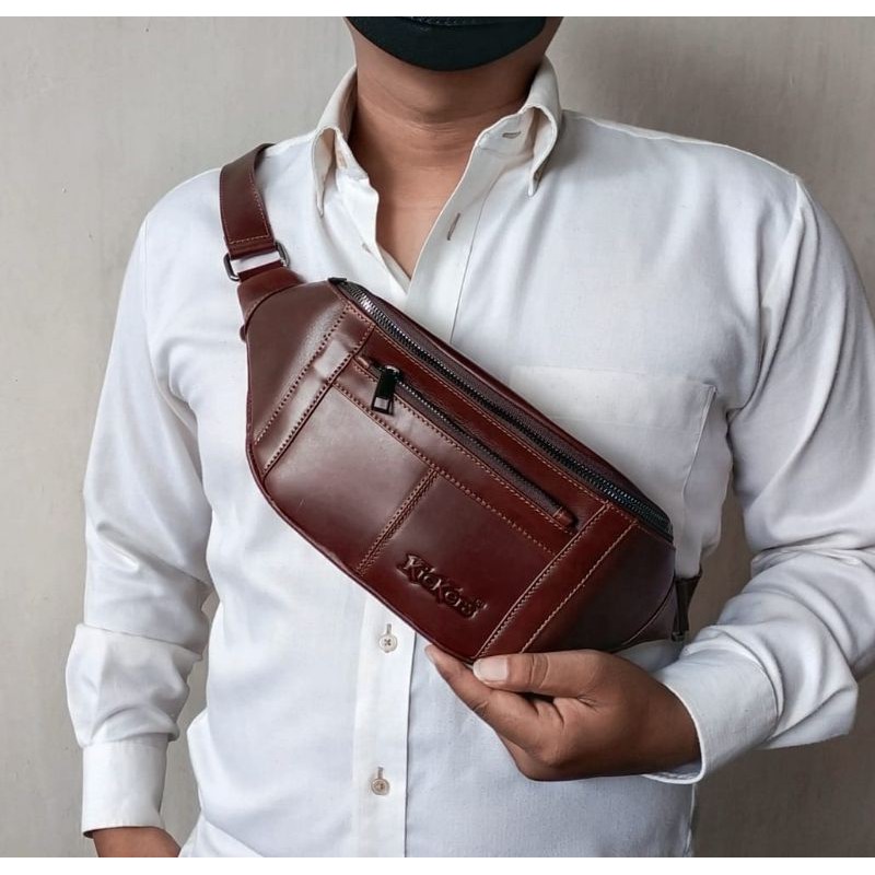 Jual TAS SELEMPANG WAISTBAG WR-L 218E ORIGINAL KULIT ASLI PRIA ...