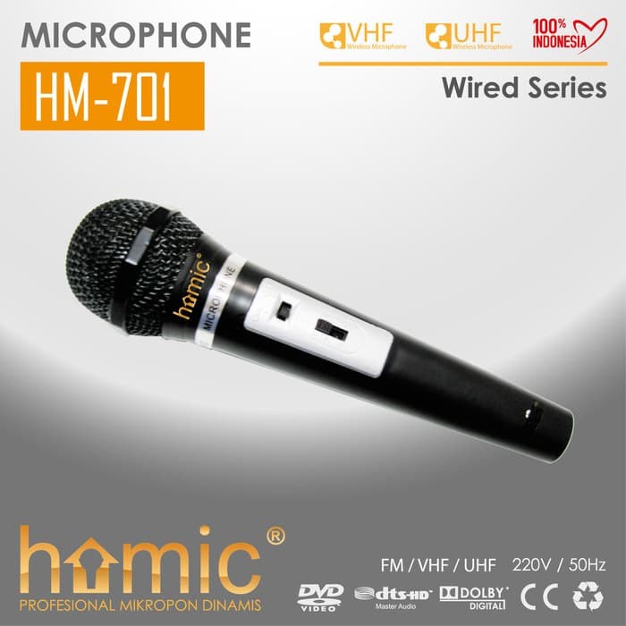 Jual Mic Mikropon kabel Homic HM-701 dengan pengatur Volume Suara ...