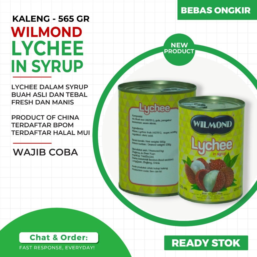 Jual WILMOND Lychee In Syrup Canned - Minuman Buah Leci Kaleng 565g ...