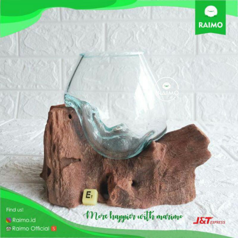 Jual Pot Kaca Tiup Unik Glasswood Wadah Marimo Ukuran 15 cm | Shopee ...