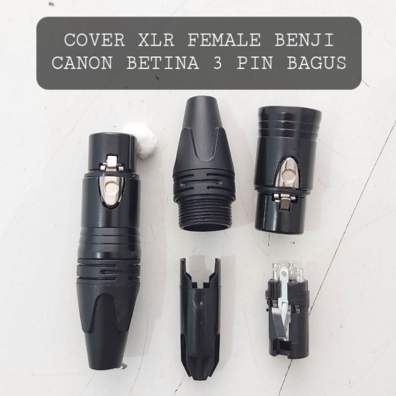 Jual BENJI Cover Canon XLR 3 Pin Colokan Mic Betina Female Hitam ...
