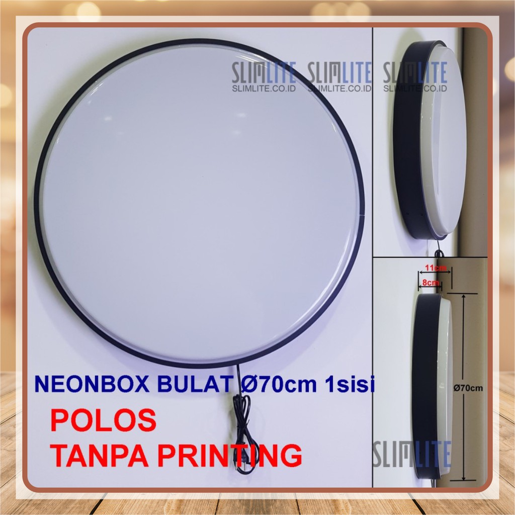 Jual Neon Box Bulat 70cm 1sisi Vacuum Polos Tebal Frame 8cm | Neon Box ...