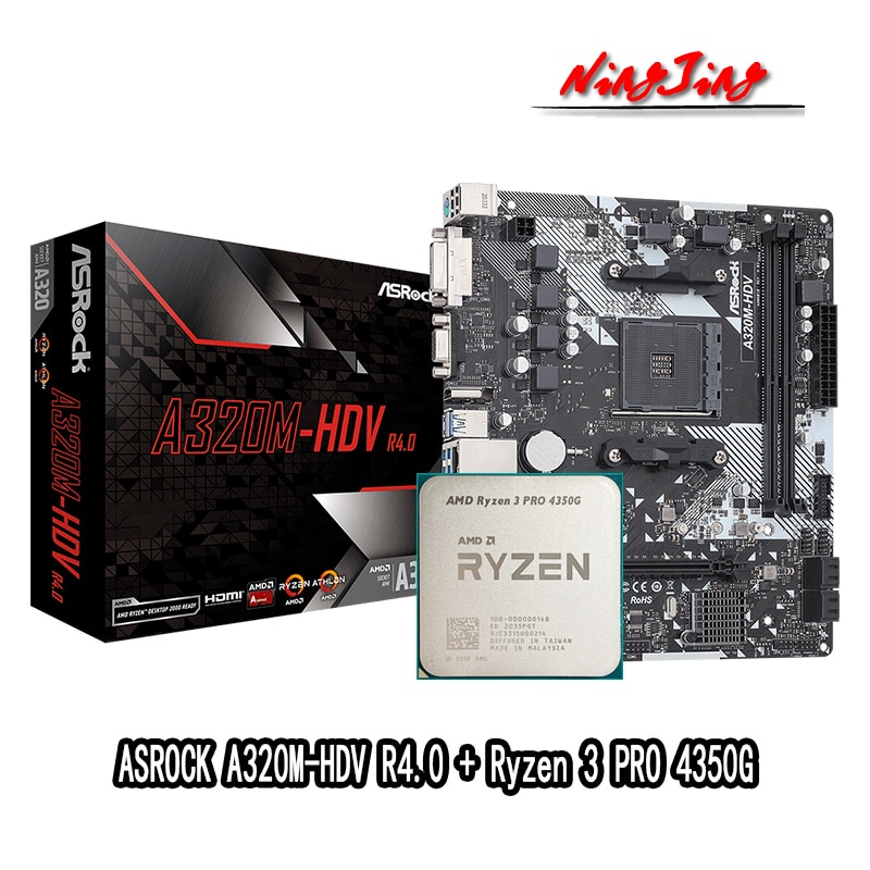 Jual PREORDER AMD Ryzen 3 4350G CPU + ASROCK A320M HDV R4.0 Motherboard Suit Socket AM4 CPU ...