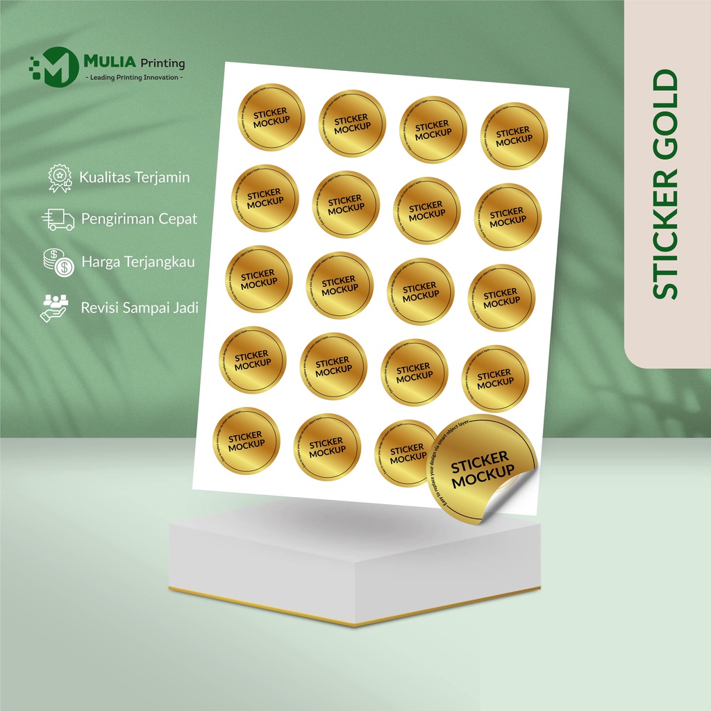 Jual Cetak Stiker Label Gold / Sticker Metalize Emas CUSTOM - MULIA ...