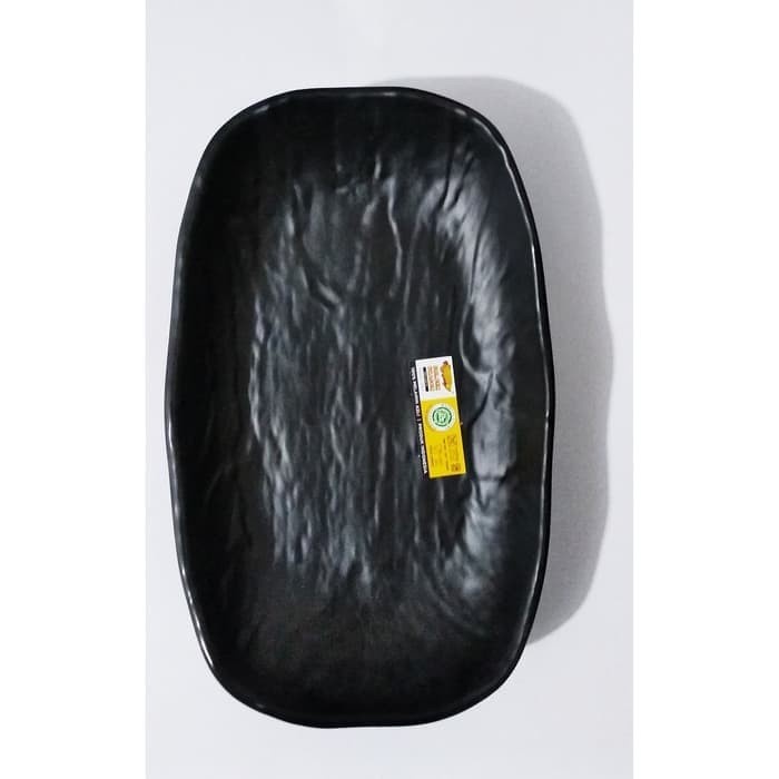 Jual P6608A Piring Batu Melamin Kotak Model Batu 8 Inch HITAM Golden ...