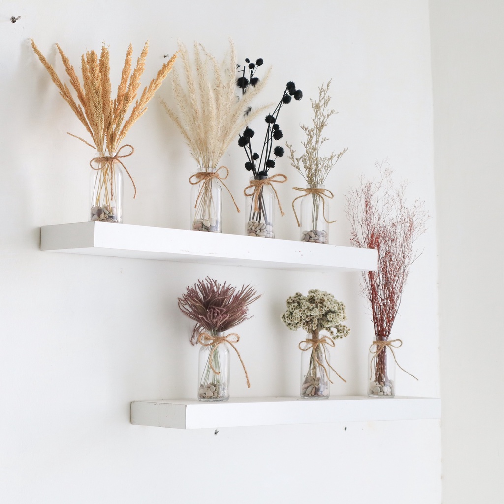 Jual 1 Set bunga kering aesthetic murah, Vas + bunga kering , AESTHETIC ...