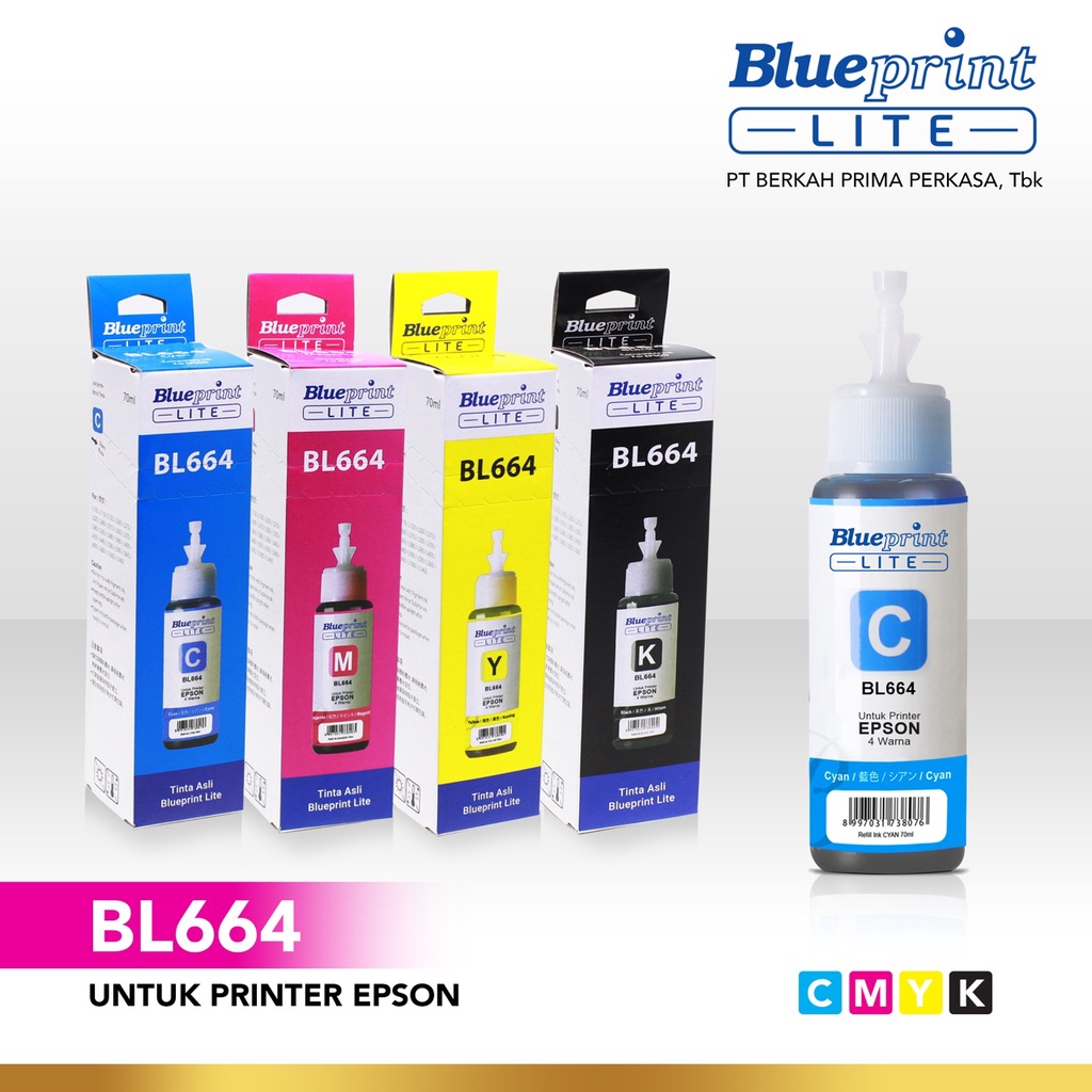 Jual Tinta Epson BLUEPRINT Lite 664 For Printer Epson L120 L350 - 70ml | Shopee Indonesia