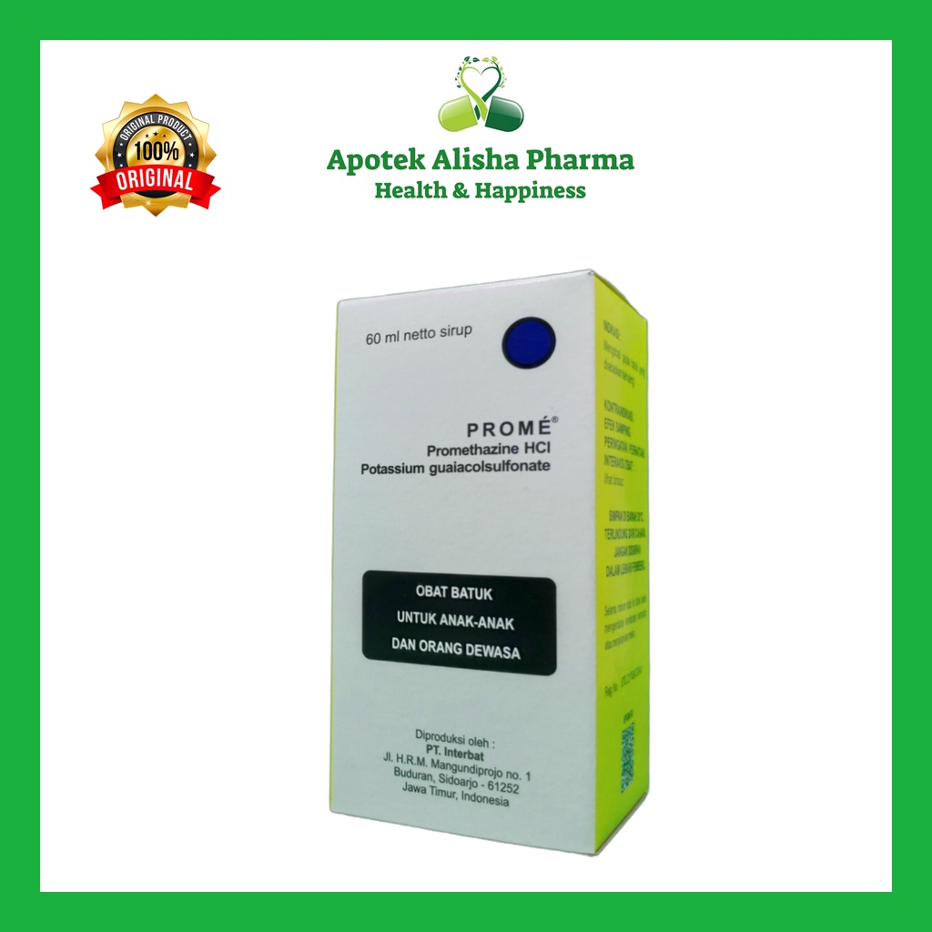 Jual Prome Ekspektoran Sirup 100ml dan 60ml Prometazin Syrup Obat Batuk ...
