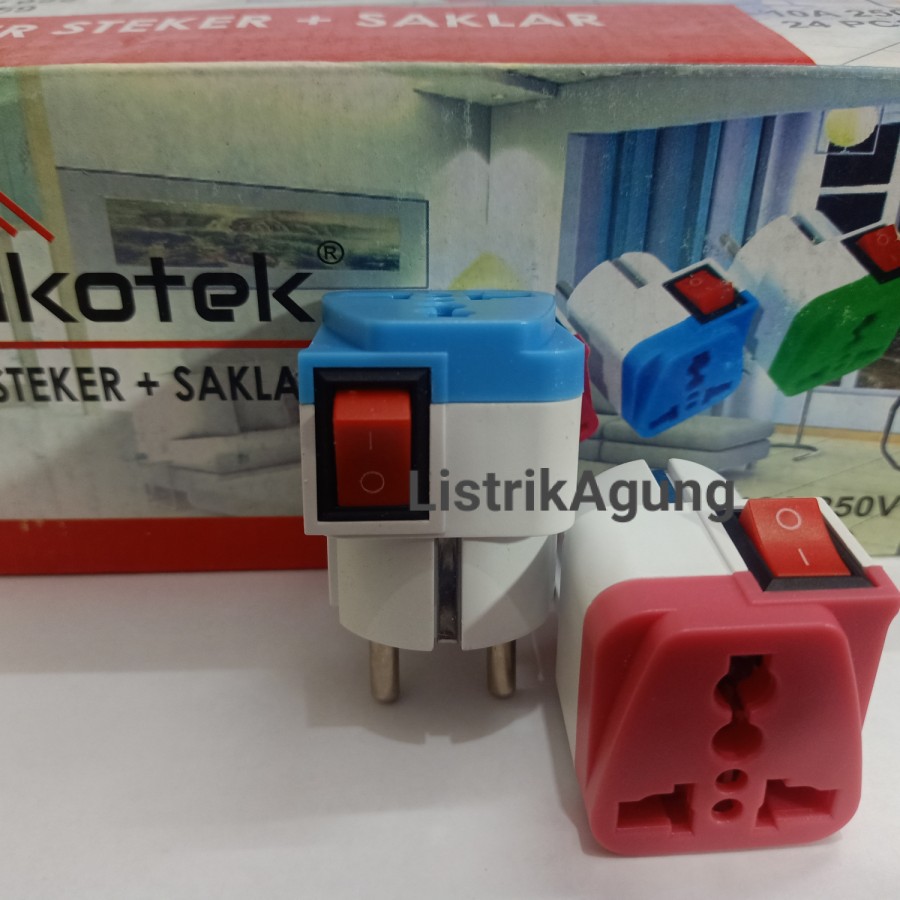 Jual Over Steker + Saklar Mikotek 7669 Sambungan Colokan Kaki 3 Laptop ...