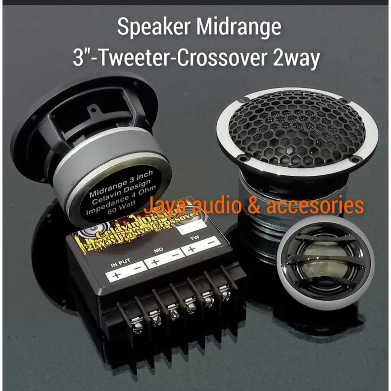 Jual Speaker 2way Celavin Design Midrange 3"+Tweeter+Crossover 2way ...