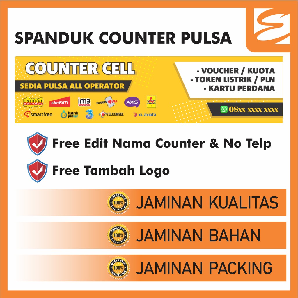 Jual Spanduk Konter Pulsa (Banner Counter) - 1M² | Shopee Indonesia