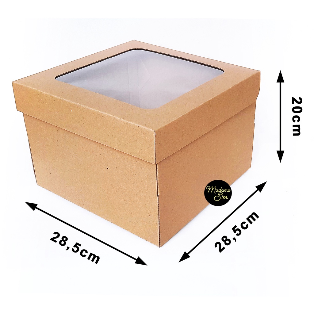 Jual KOTAK KUE - CAKE BOX 28x28x20 - JENDELA (ISI : 10 PCS) | Shopee ...