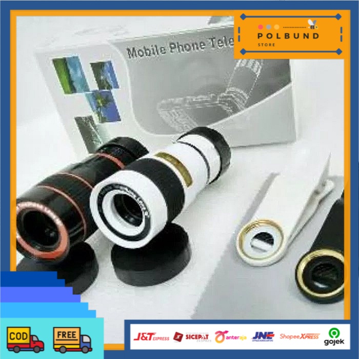 Jual Telezoom Jepit 8x Lensa Telescope Tele Zoom Clip Universal Lens ...