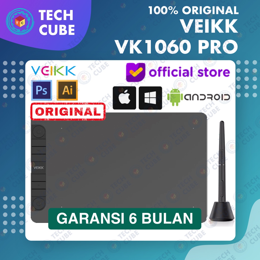 Jual VEIKK VK1060 PRO Digital Graphic Drawing Pen Tablet OSU Alt A30 ...